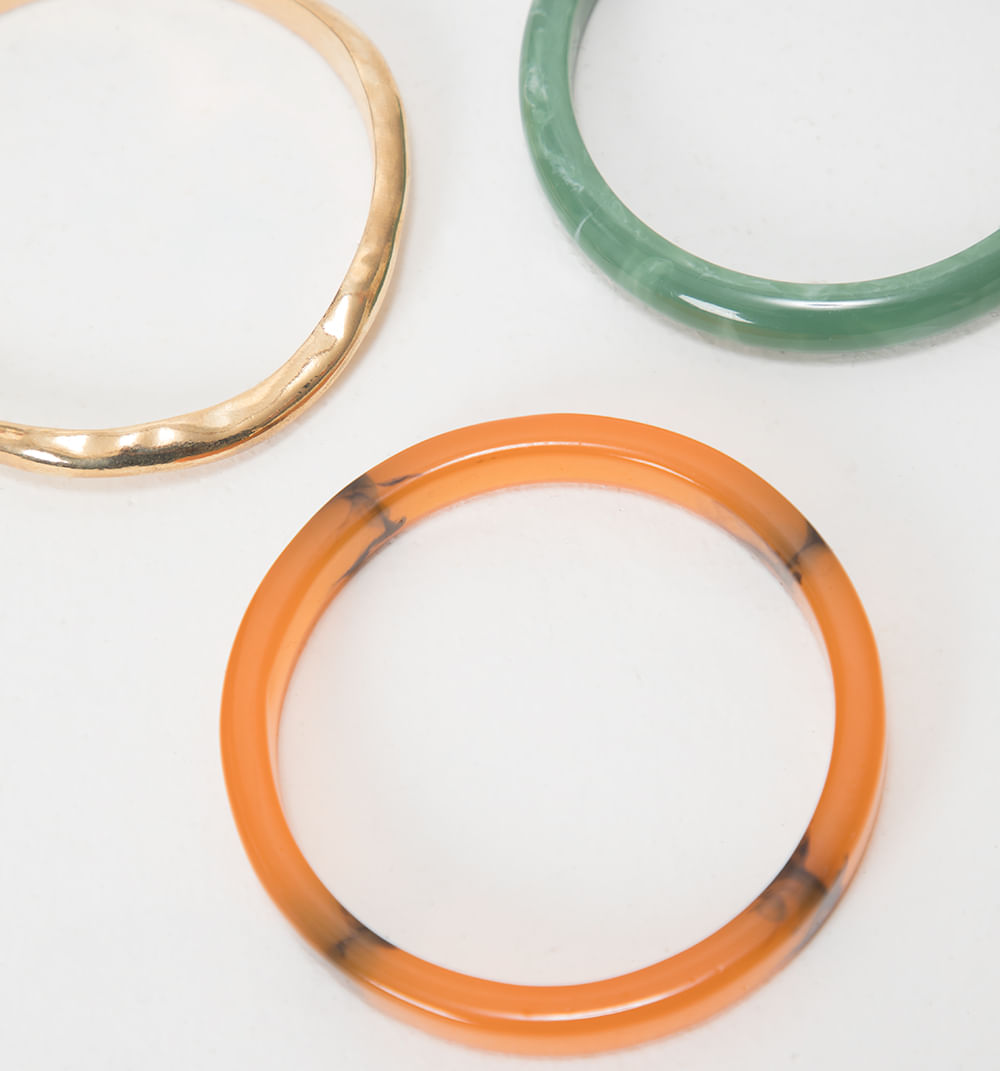 Resin and Metal Bracelet Set x4